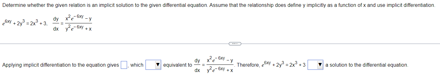 Solved Determine whether the given relation is an implicit | Chegg.com