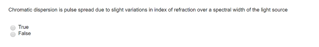 Solved Chromatic dispersion is pulse spread due to slight | Chegg.com