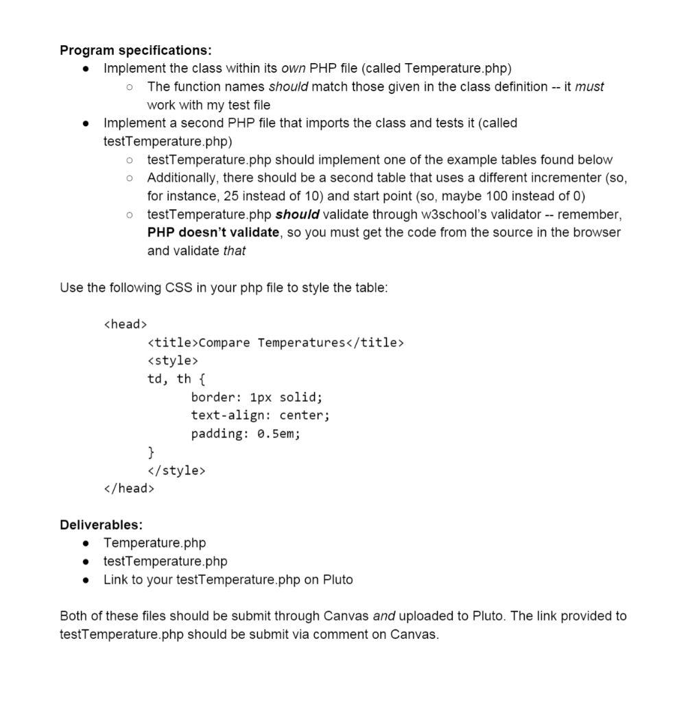 Solved I have the code for the temperature part but I need | Chegg.com
