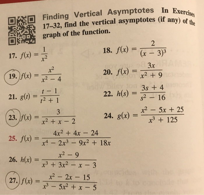 Solved Finding Vertical Asymptotes In Exercises 17 32 Find