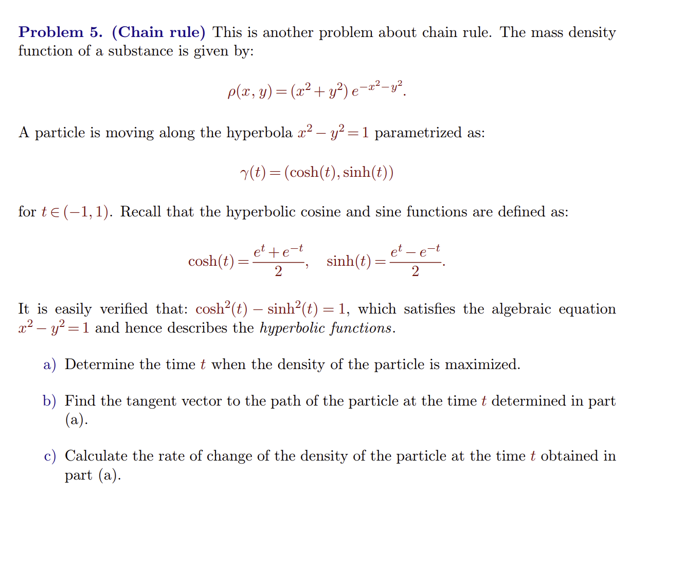 Solved Problem 5. (Chain rule) ﻿This is another problem | Chegg.com