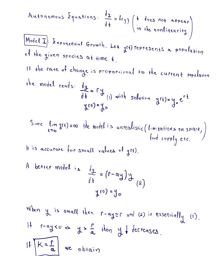 Solved 3. Consider the Gompertz equation dy dt ry ln(K/y) | Chegg.com