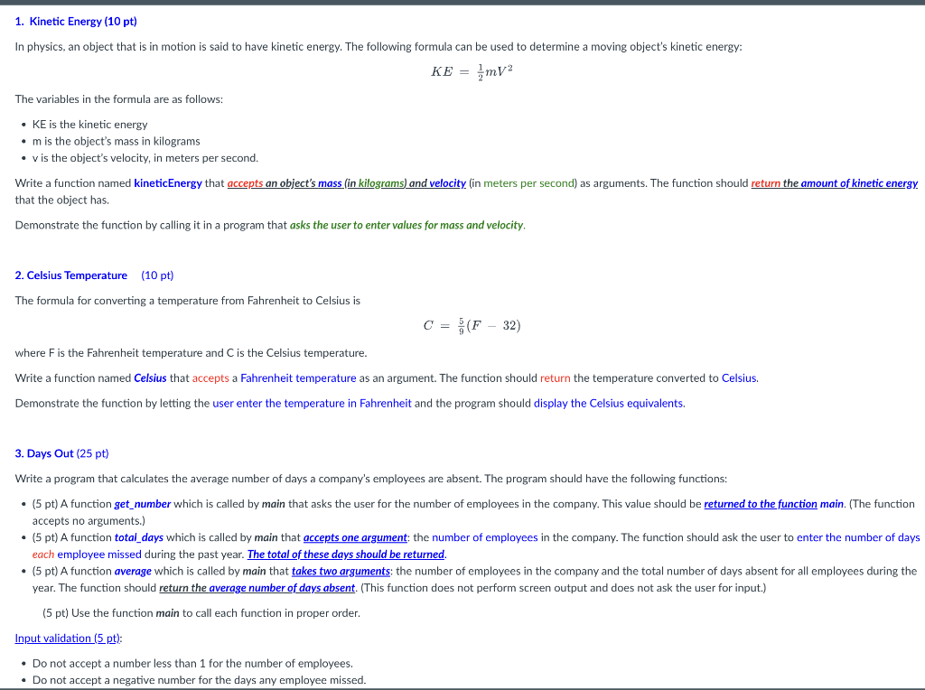 Solved KE=21mV2 The variables in the formula are as follows: | Chegg.com