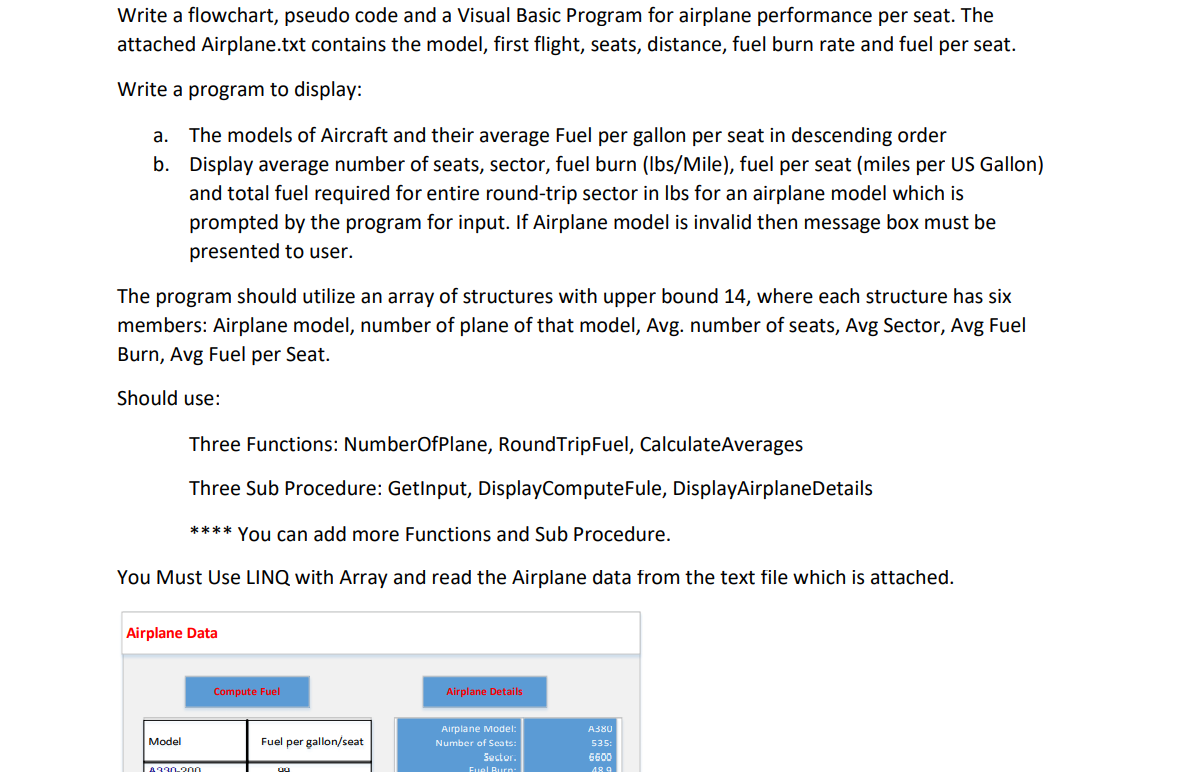 This is for a Visual Basic Program! I have no idea | Chegg.com