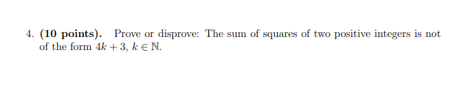Solved 4. (10 points). Prove or disprove: The sum of squares | Chegg.com