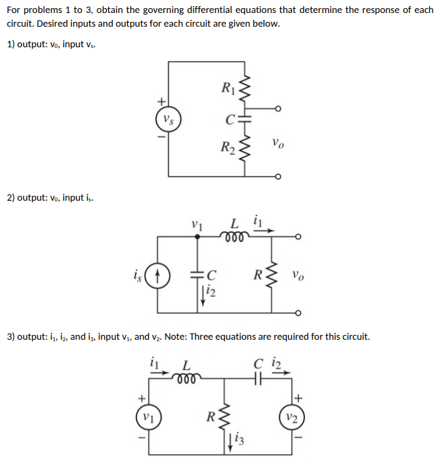 Solved For problems 1 to 3 , obtain the governing | Chegg.com