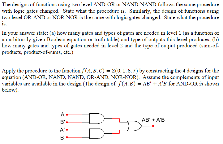 Solved with logic gates changed. State what the procedure | Chegg.com