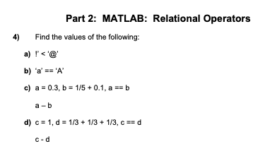 Solved 4) Find the values of the following: a)