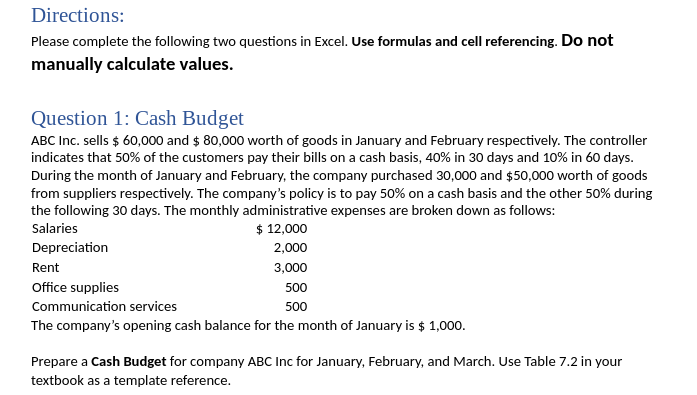 Solved Directions: Please complete the following two | Chegg.com