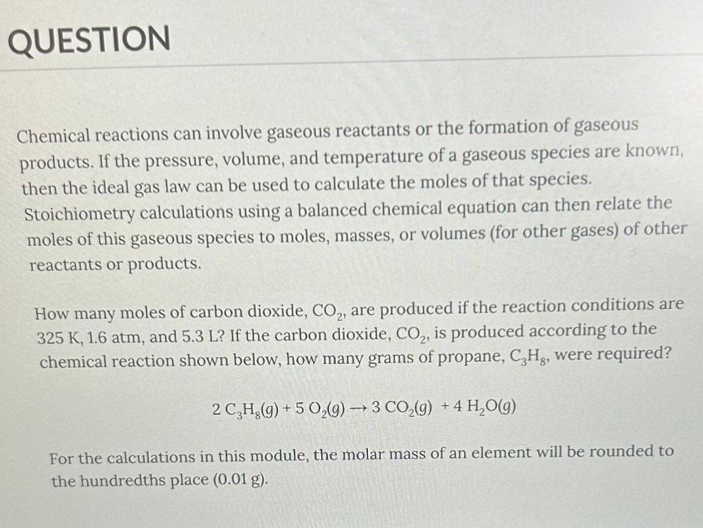 Solved Chemical reactions can involve gaseous reactants or | Chegg.com