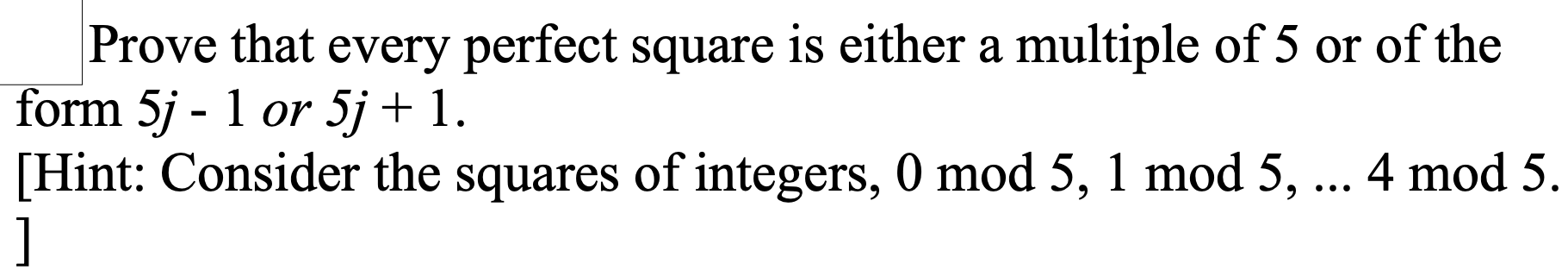 Solved Prove that every perfect square is either a multiple | Chegg.com