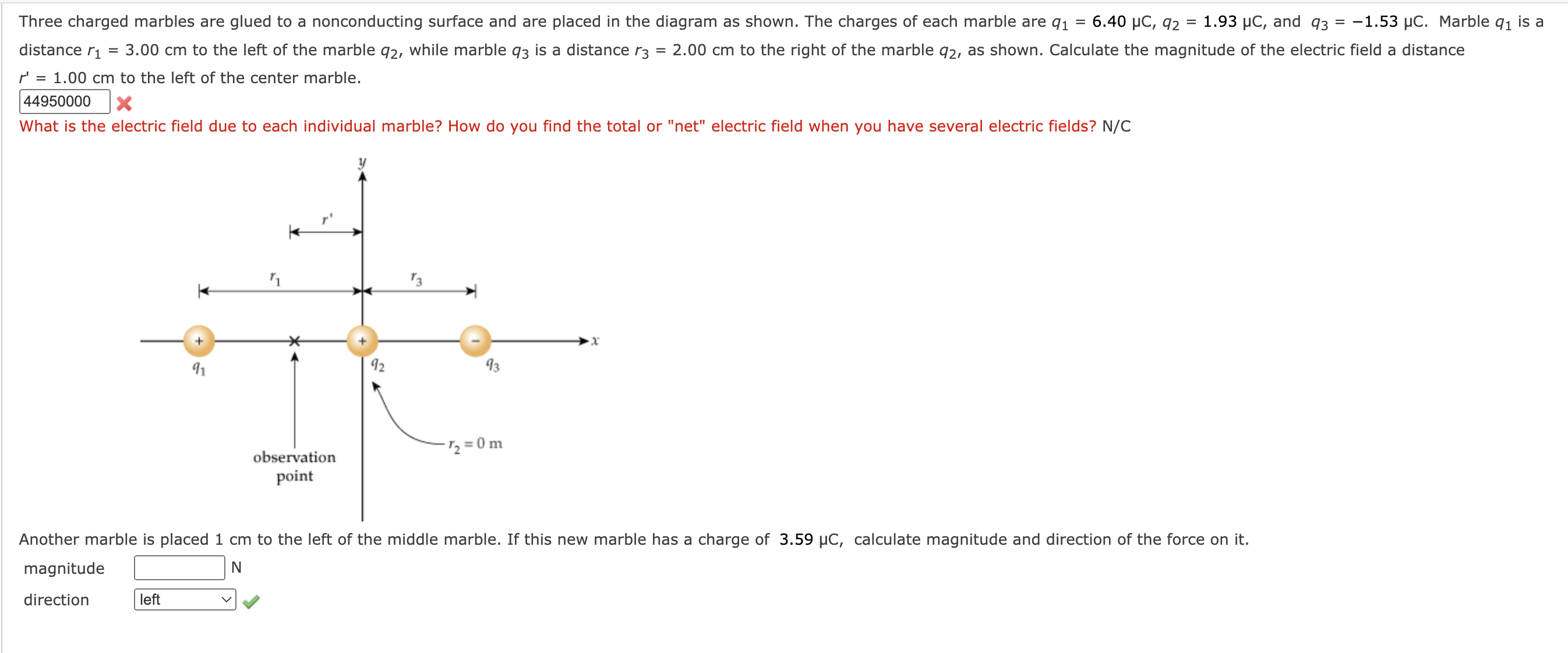 Solved to the left of the center marble.44950000What is the | Chegg.com