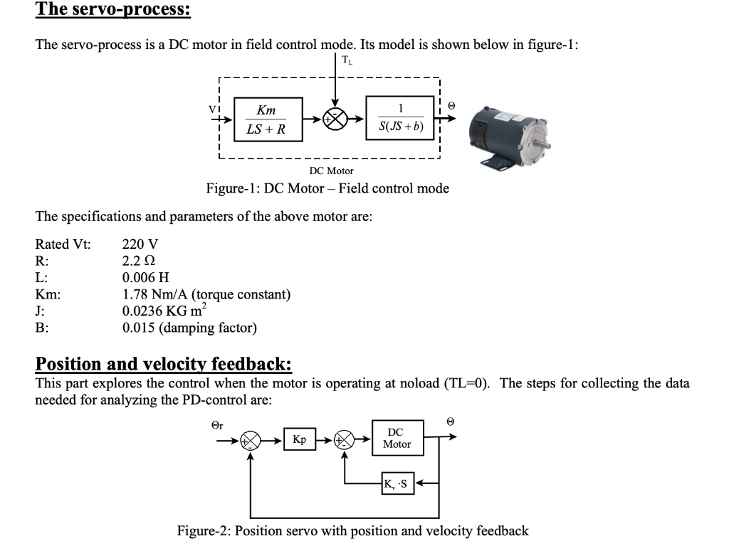 The servo-process: The servo-process is a DC motor in | Chegg.com