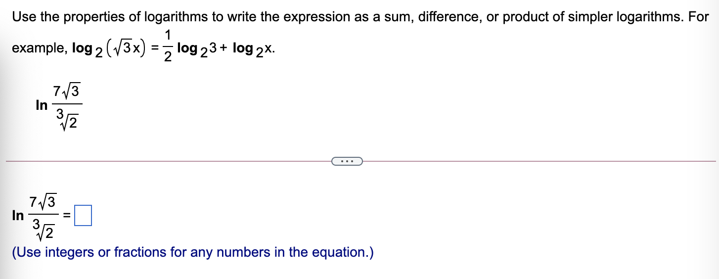 Solved Use the properties of logarithms to write the | Chegg.com