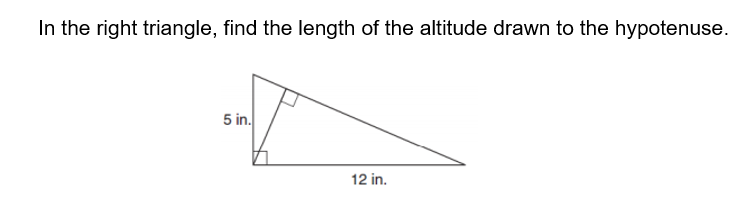 Solved In the right triangle, find the length of the | Chegg.com