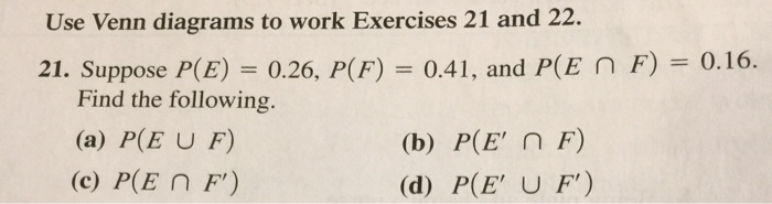 Solved Use Venn diagrams to work Exercises 21 and 22. 21. | Chegg.com