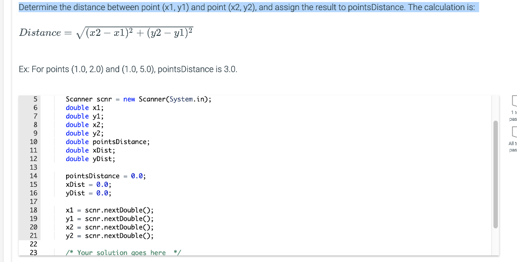 Solved Determine The Distance Between Point X1 Y1 And