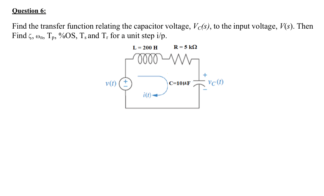 Solved Find the transfer function relating the capacitor | Chegg.com