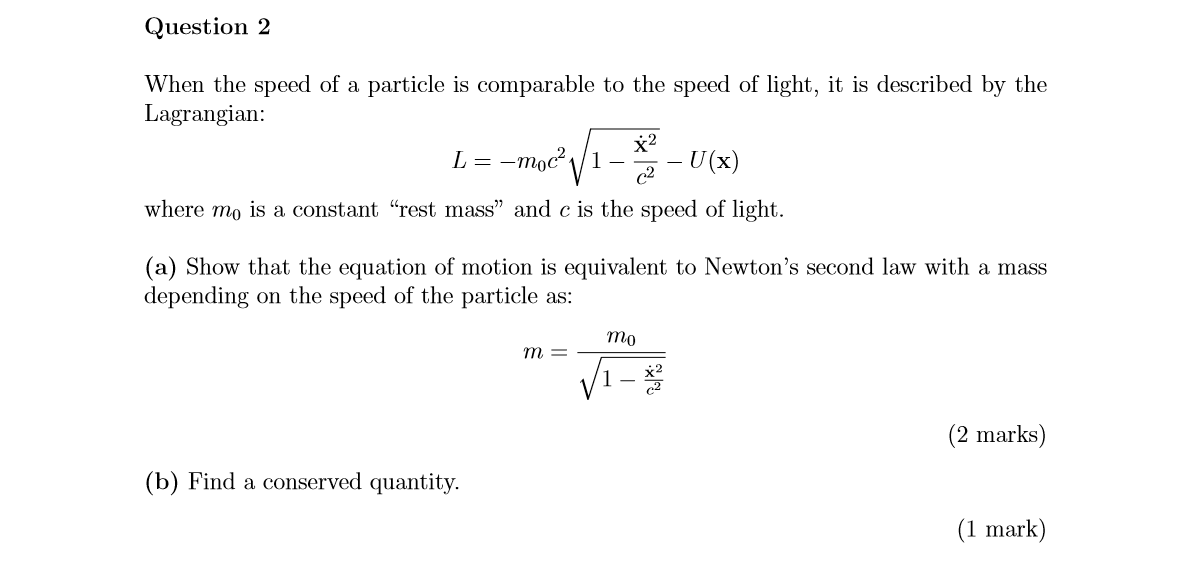 Solved Question 2 When the speed of a particle is comparable | Chegg.com