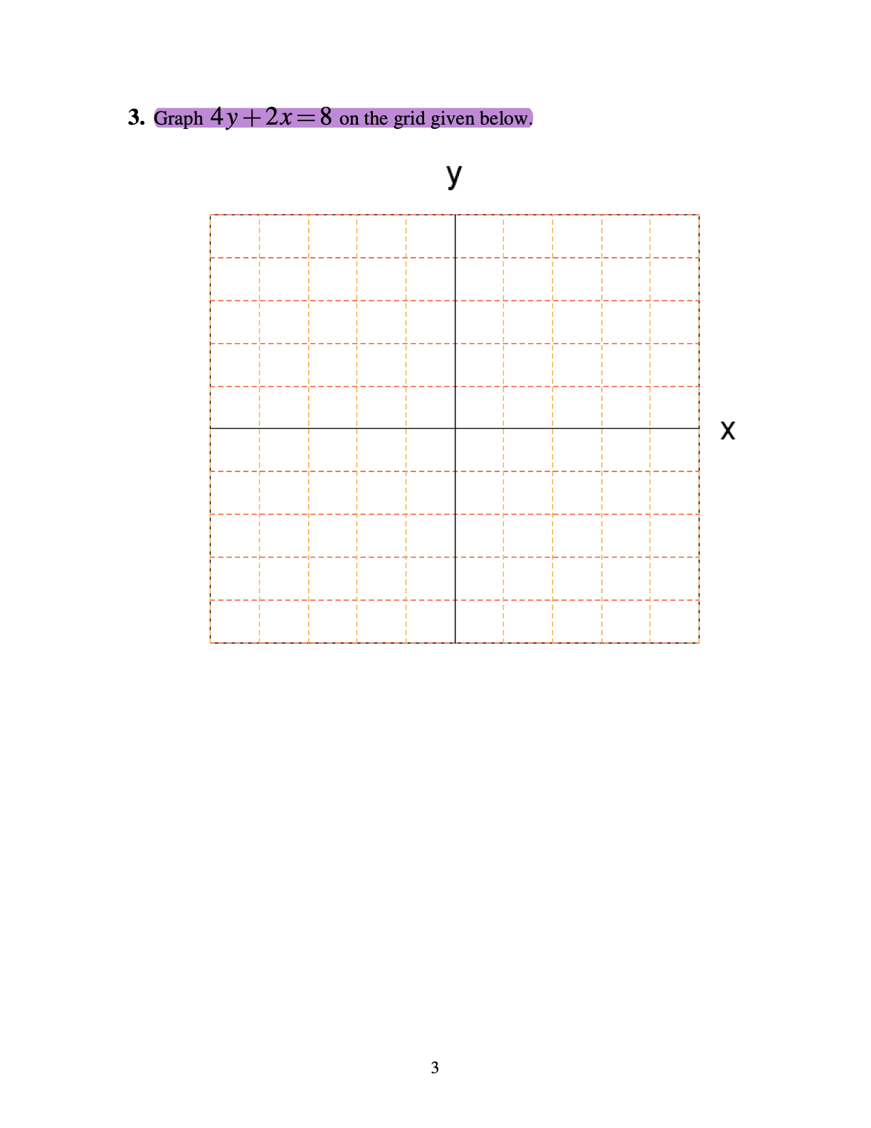 Solved Graph 4y+2x=8 on the grid given below. | Chegg.com