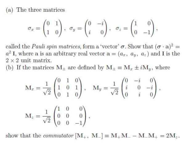 Solved (a) The three matrices | Chegg.com