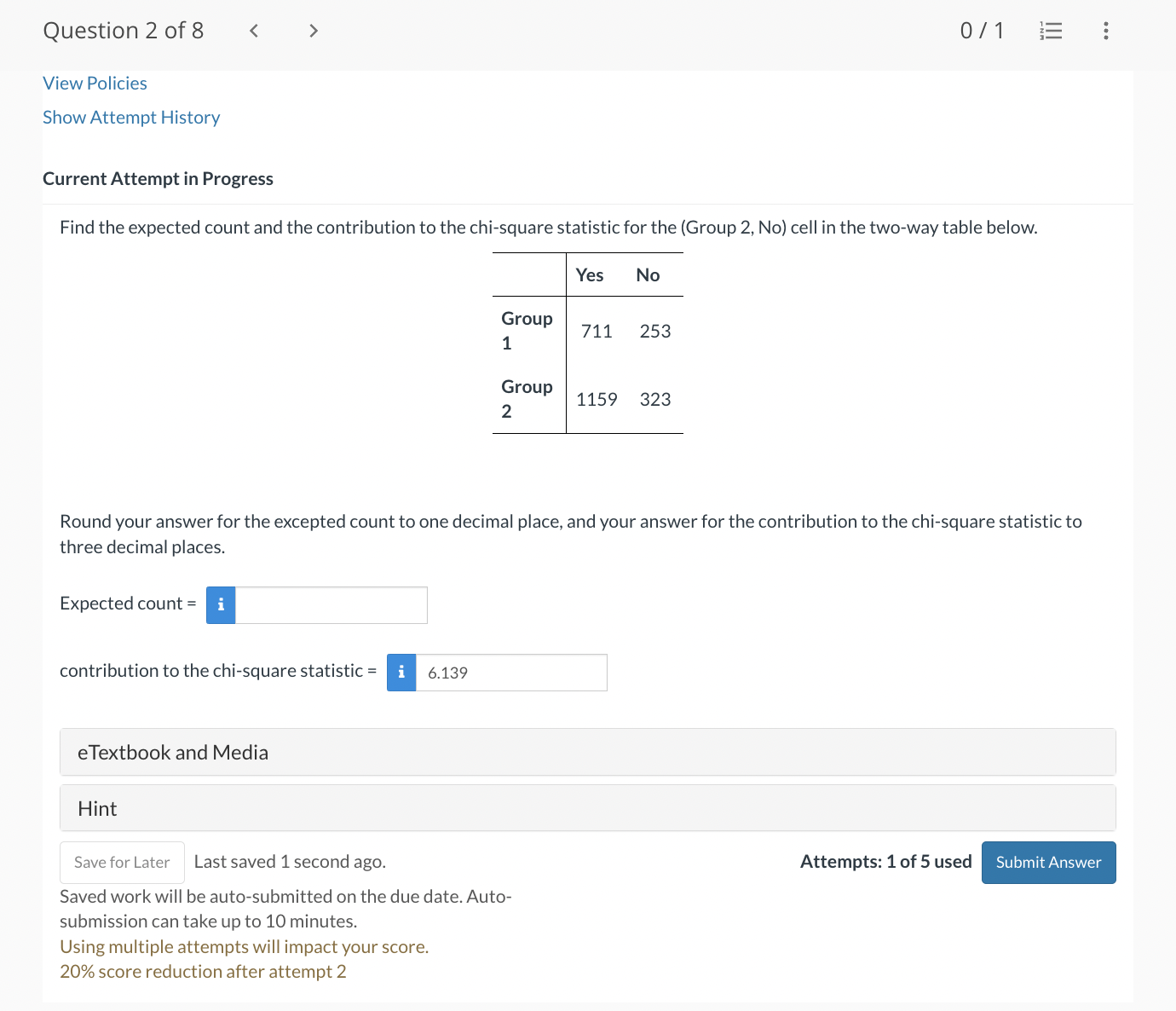 Solved urrent Attempt in Progress Find the expected count | Chegg.com