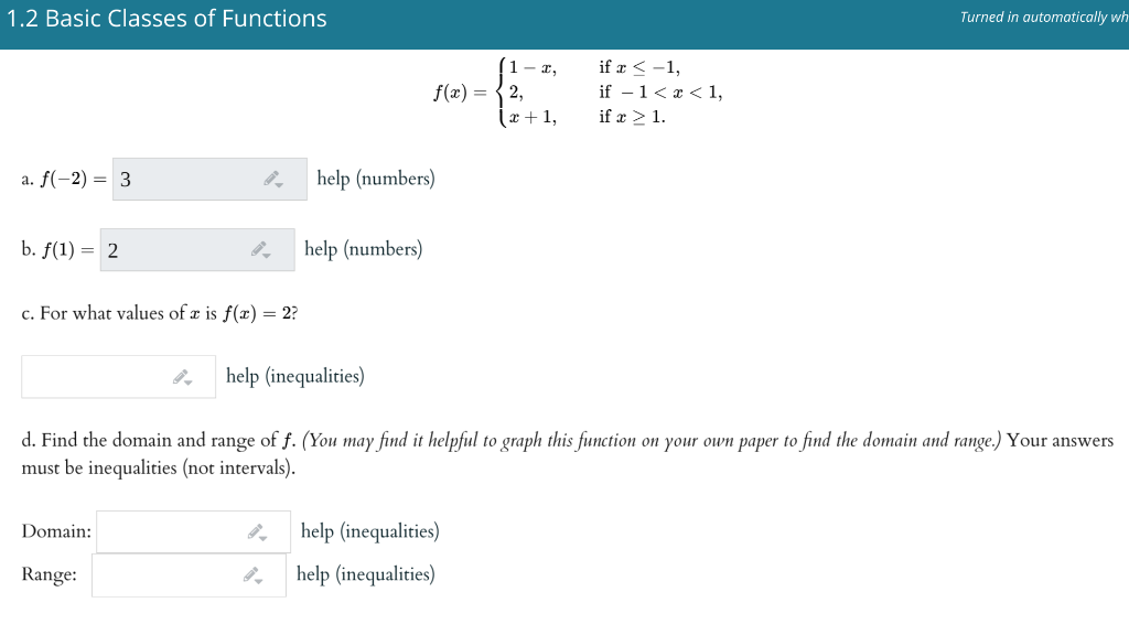 Solved 1.2 Basic Classes of Functions Turned in | Chegg.com