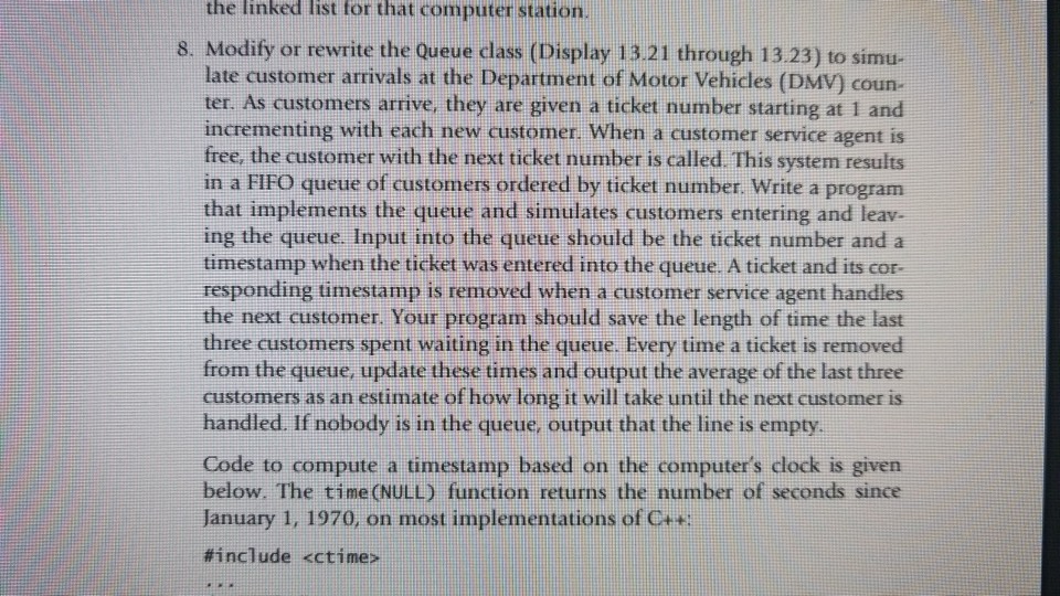 Solved the linked list for that computer station. 8. Modify | Chegg.com