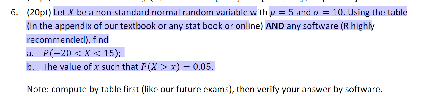 (20pt) Let X be a non-standard normal random variable | Chegg.com