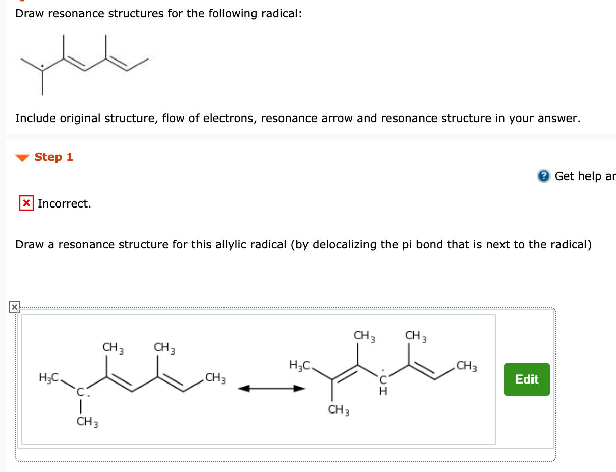 Solved Draw resonance structures for the following radical: | Chegg.com