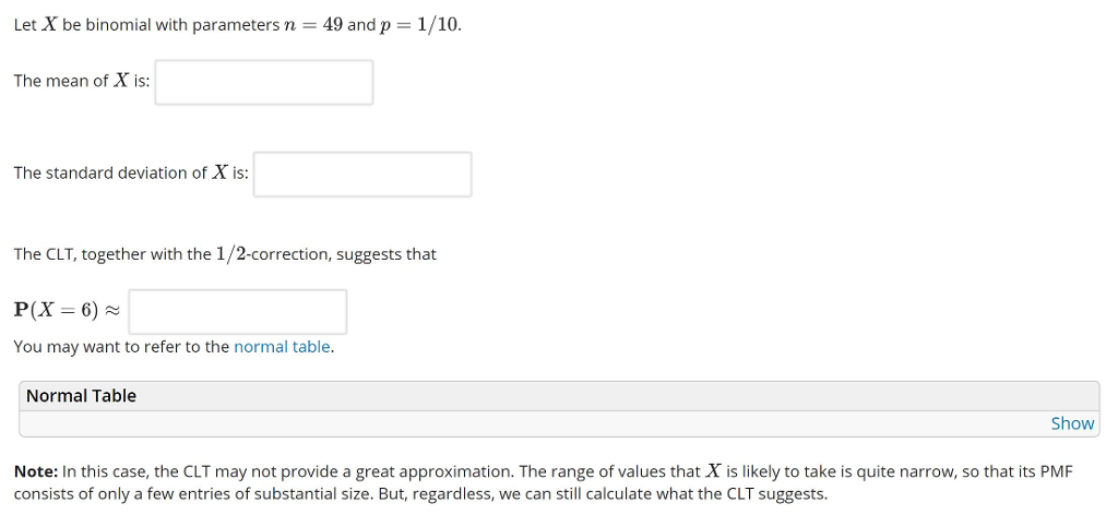 Solved Let X be binomial with parameters n 49 and p 1/10. | Chegg.com
