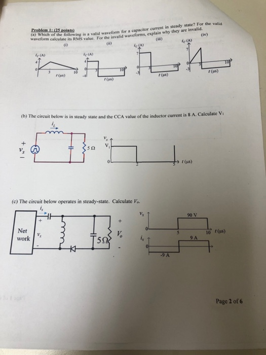 Solved a ie following is a valid waveform for a capacitor | Chegg.com
