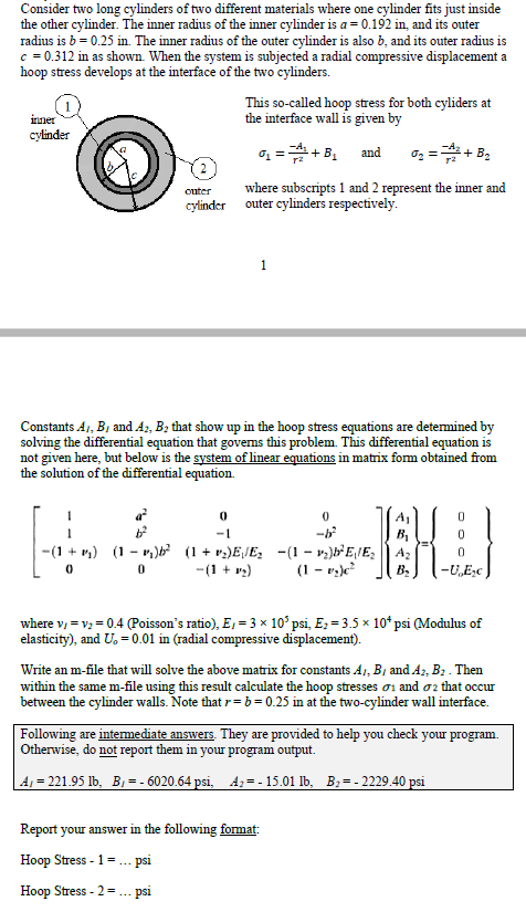 Solved Consider two long cylinders of two different | Chegg.com