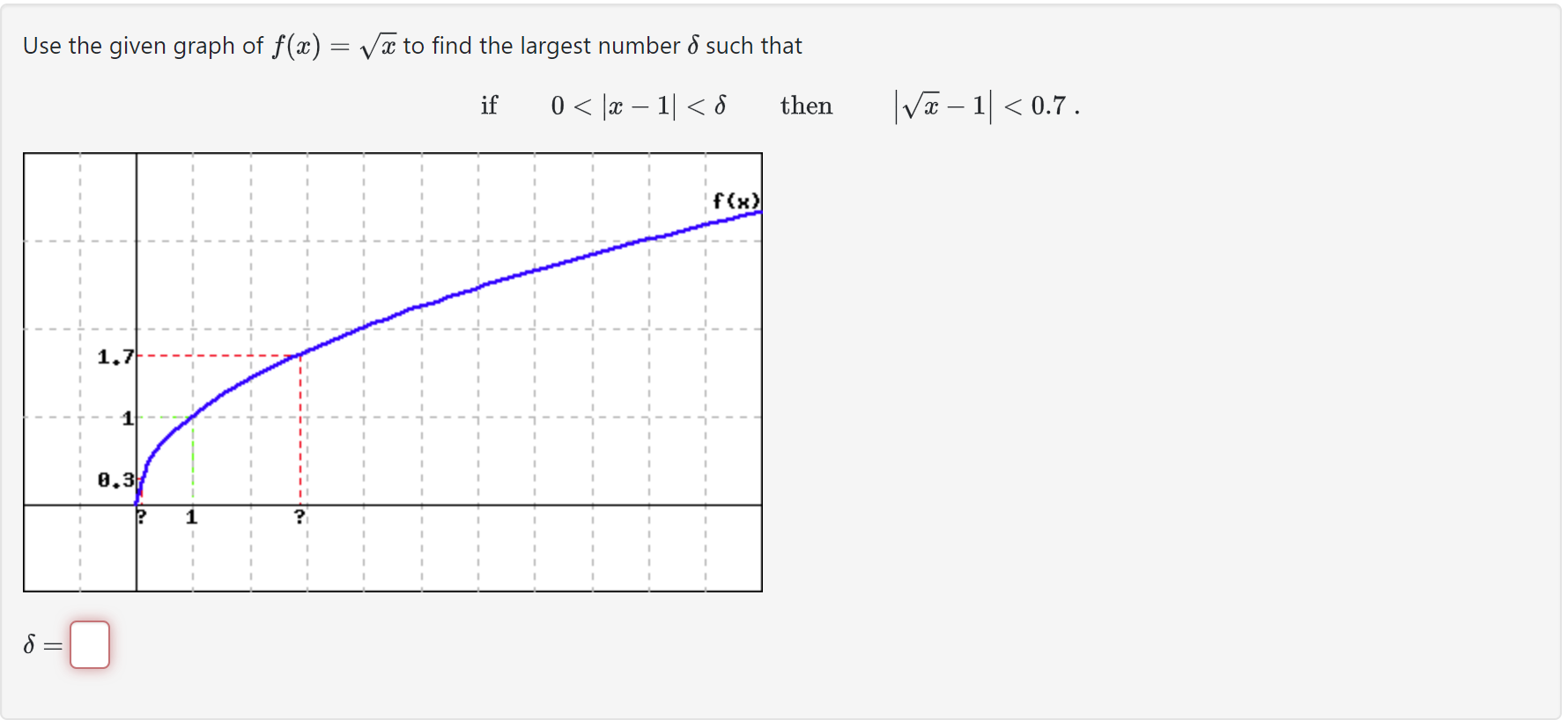 Solved Use the given graph of f(x)=x to find the largest | Chegg.com