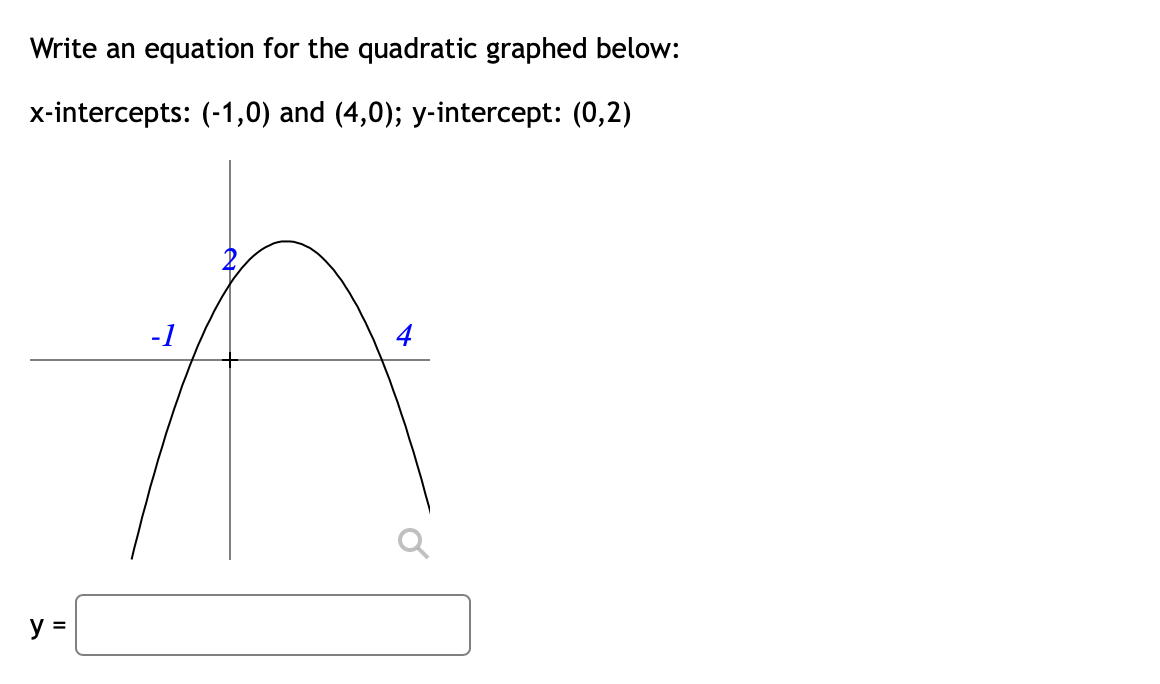 Solved Write an equation for the quadratic graphed below: | Chegg.com