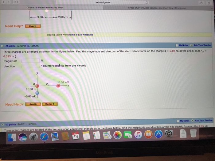 Solved Three charges are arranged as shown in the figure | Chegg.com