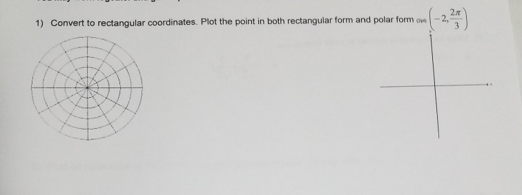 Solved 1) Convert to rectangular coordinates. Plot the point | Chegg.com