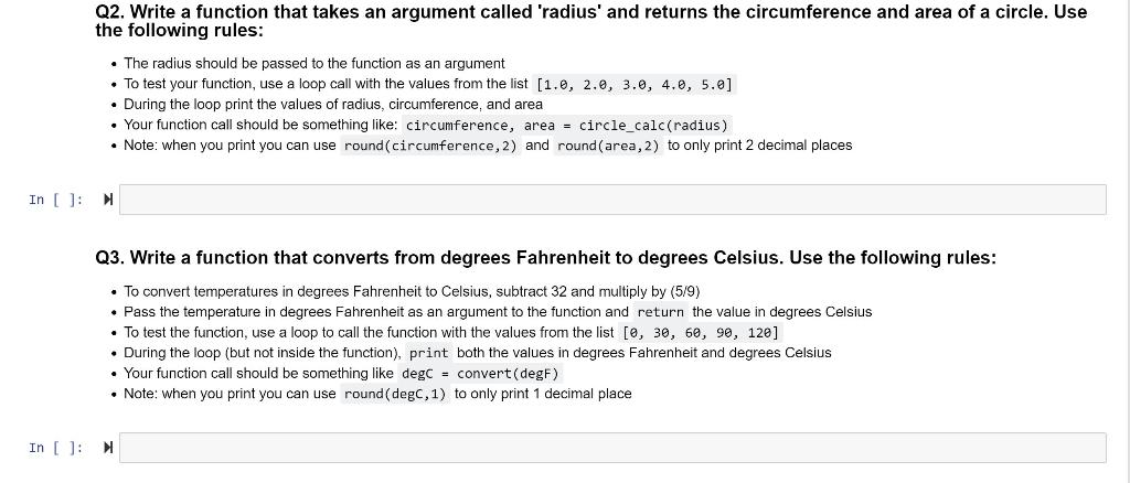 Solved Q2. Write a function that takes an argument called | Chegg.com