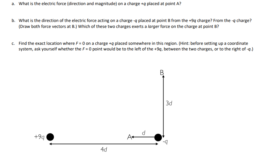 Solved a. What is the electric force (direction and | Chegg.com