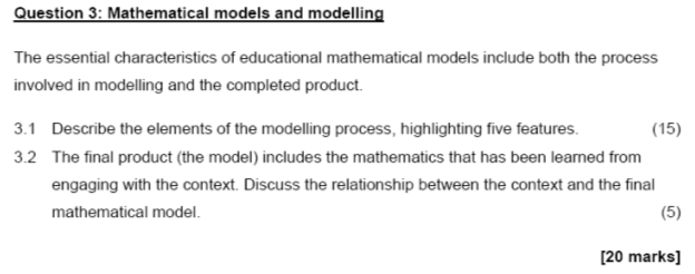 Solved Question 3: Mathematical models and modelling The | Chegg.com