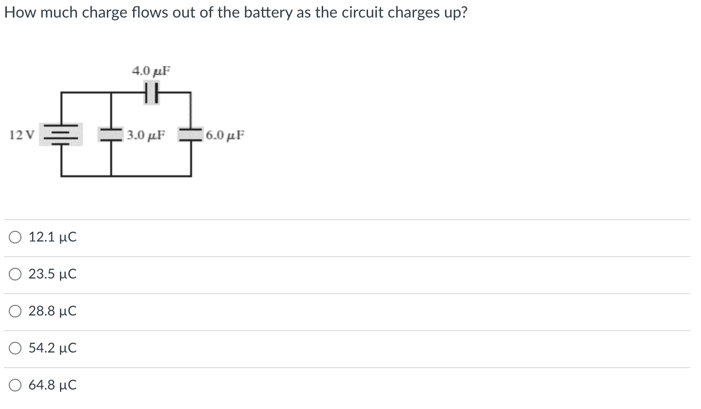 Solved How much charge flows out of the battery as the | Chegg.com