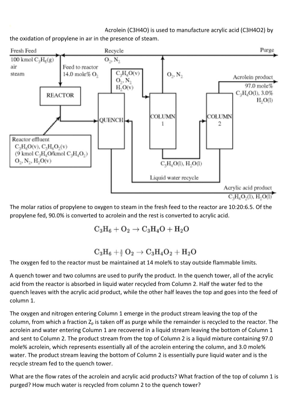 Acrolein ( C3H4O) is used to manufacture acrylic acid | Chegg.com