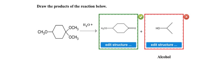 Solved Draw the products of the reaction below. H,o+ OCH2 | Chegg.com