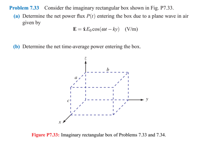 Solved Problem 7.33 Consider the imaginary rectangular box | Chegg.com