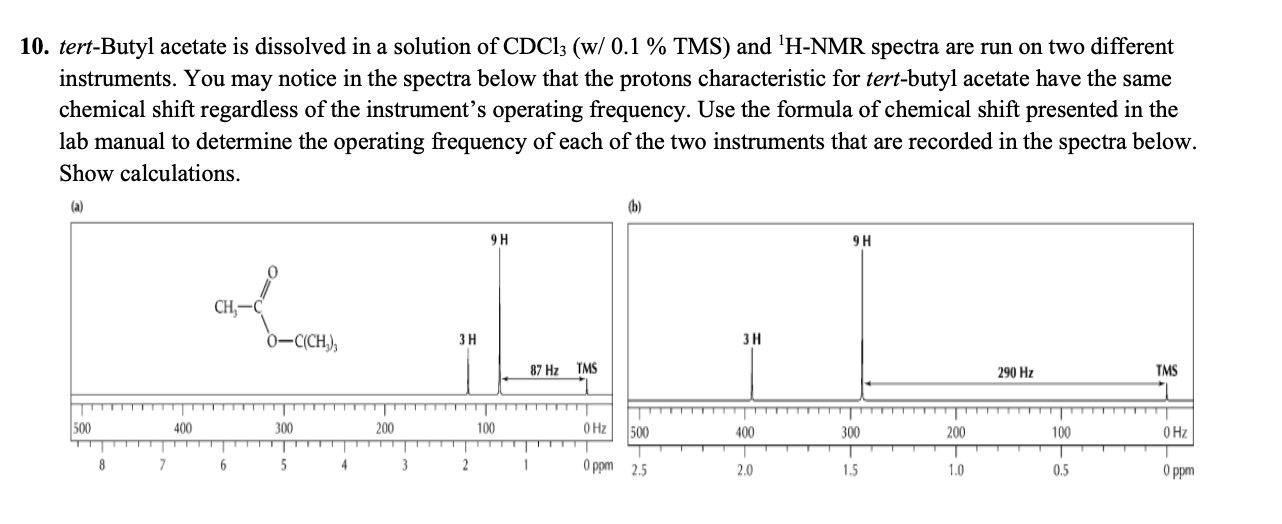 Solved 10. tert-Butyl acetate is dissolved in a solution of | Chegg.com