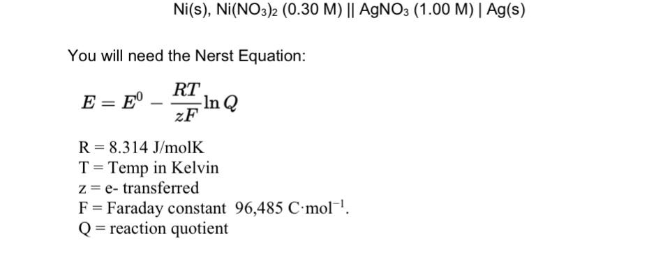 Solved Using the electrochemical cell notation below and | Chegg.com