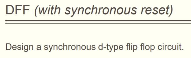Solved DFF (with synchronous reset) Design a synchronous | Chegg.com