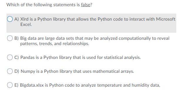 Solved Which of the following statements is false? A) XIrd | Chegg.com