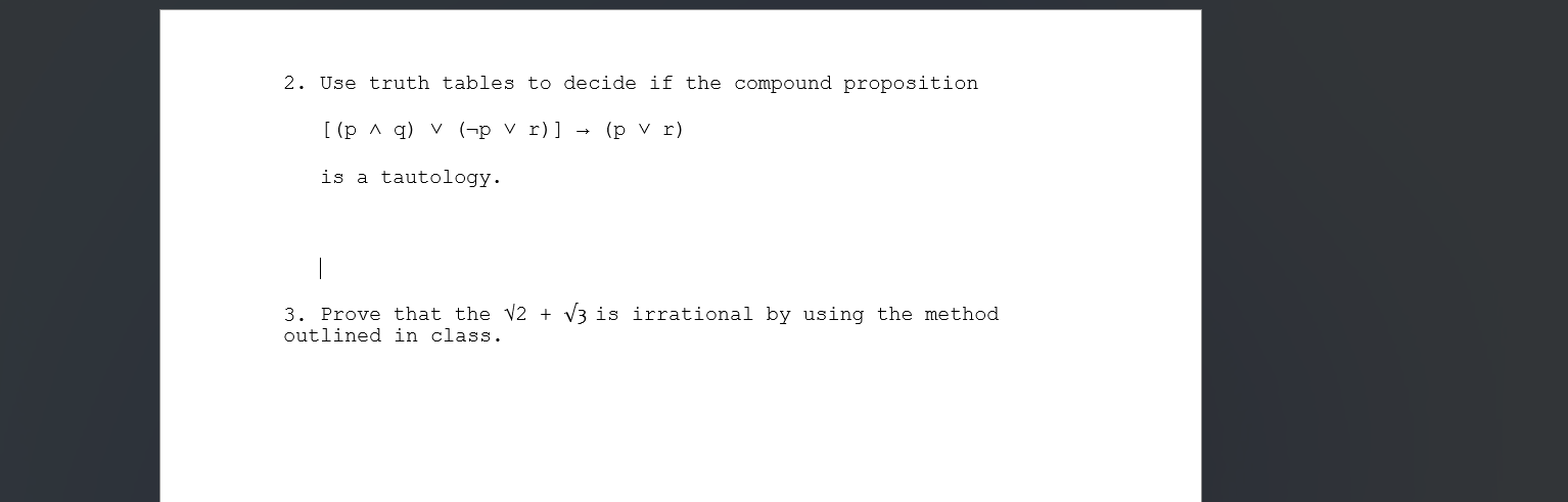 Solved 2 Use Truth Tables To Decide If The Compound 1890