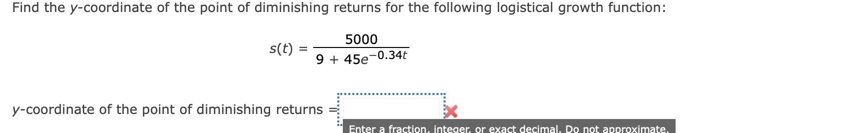 Solved Find the y-coordinate of the point of diminishing | Chegg.com